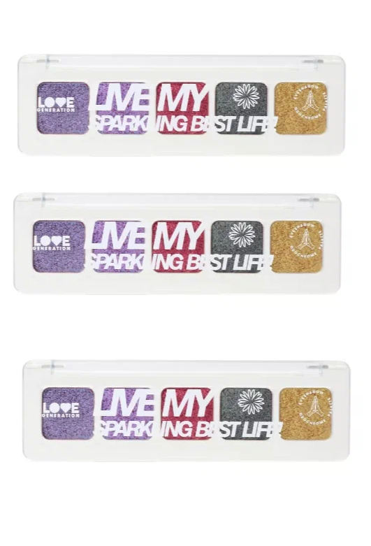 Палетка дуохромных теней для век Love Generation Live my sparkling best life! тон 01, 5 оттенков, 5 гр 3 шт