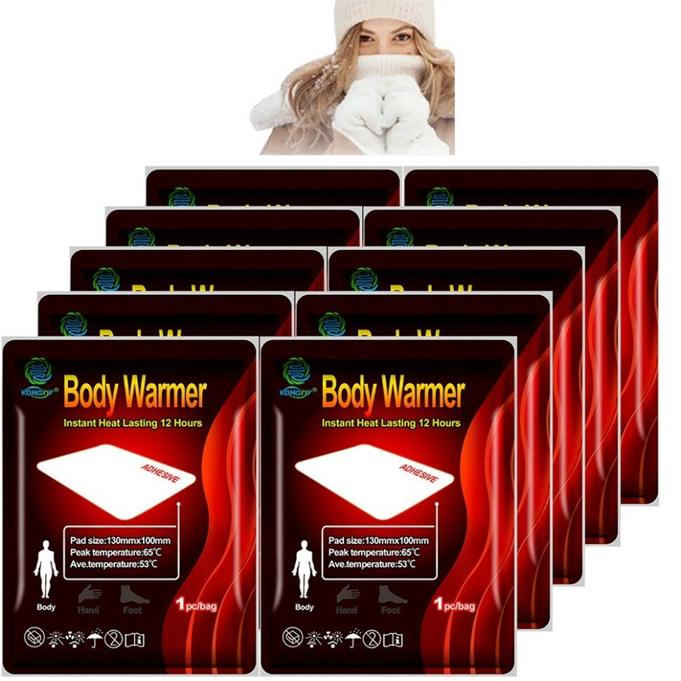 Грелки Kongdy одноразовые туристические самогревов, пластыри Body Warmer 12 часов работы 10 шт