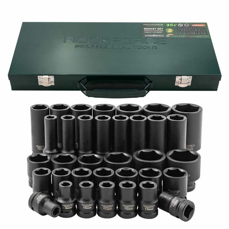 Набор головок 35 предметов RockForce в металлическом кейсе
