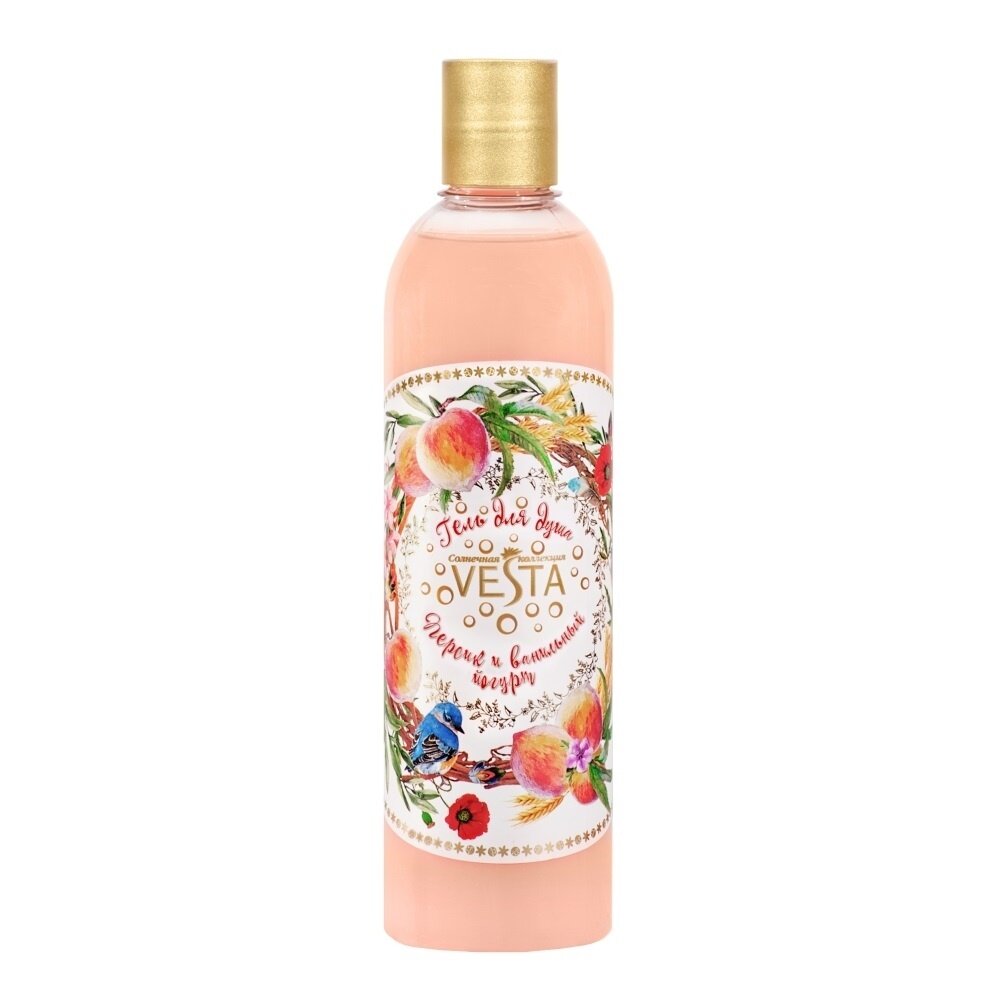 Гель для душа VESTA "Солнечная коллекция", Персик и ванильный йогурт, 500 мл