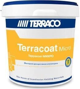 Декоративная Штукатурка Шуба Terraco Terracoat Micro 25кг Белая, Фасадная, Рельефная с Микро Текстурой / Террако Терракоат Микро.