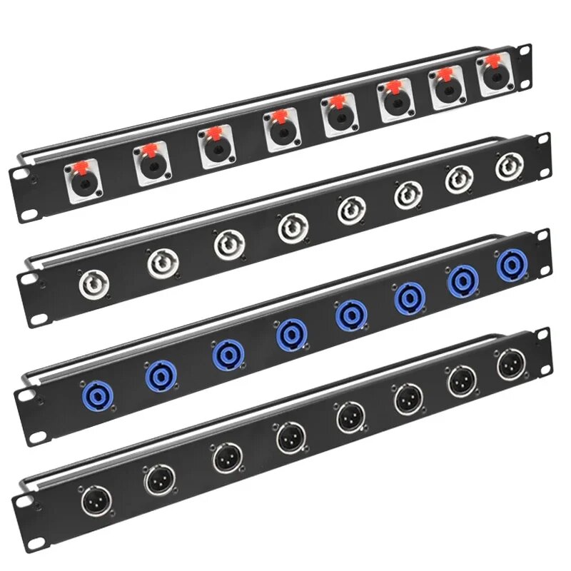 8 rack XLP M 3PIN XLR патч-панель 1U — фото 1