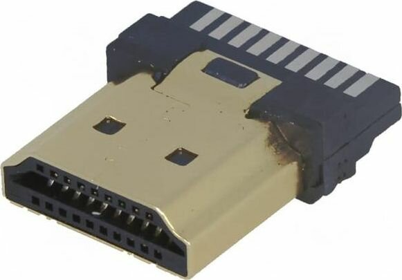 Разъем CONNFLY DS1117-BN0-TME-002 Разъем: HDMI вилка PIN: 19 gold flash на провод 1шт