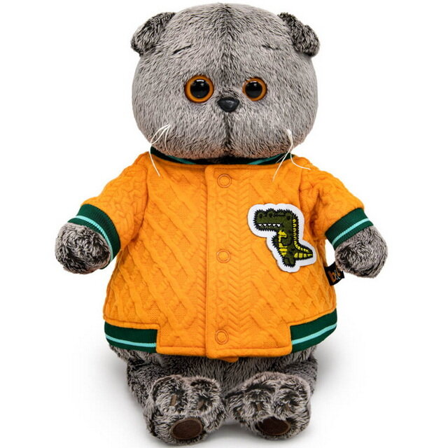 Budi Basa Мягкая Игрушка Кот Басик в бомбере с крокодилом (30см, в подарочной коробке) Ks30-263