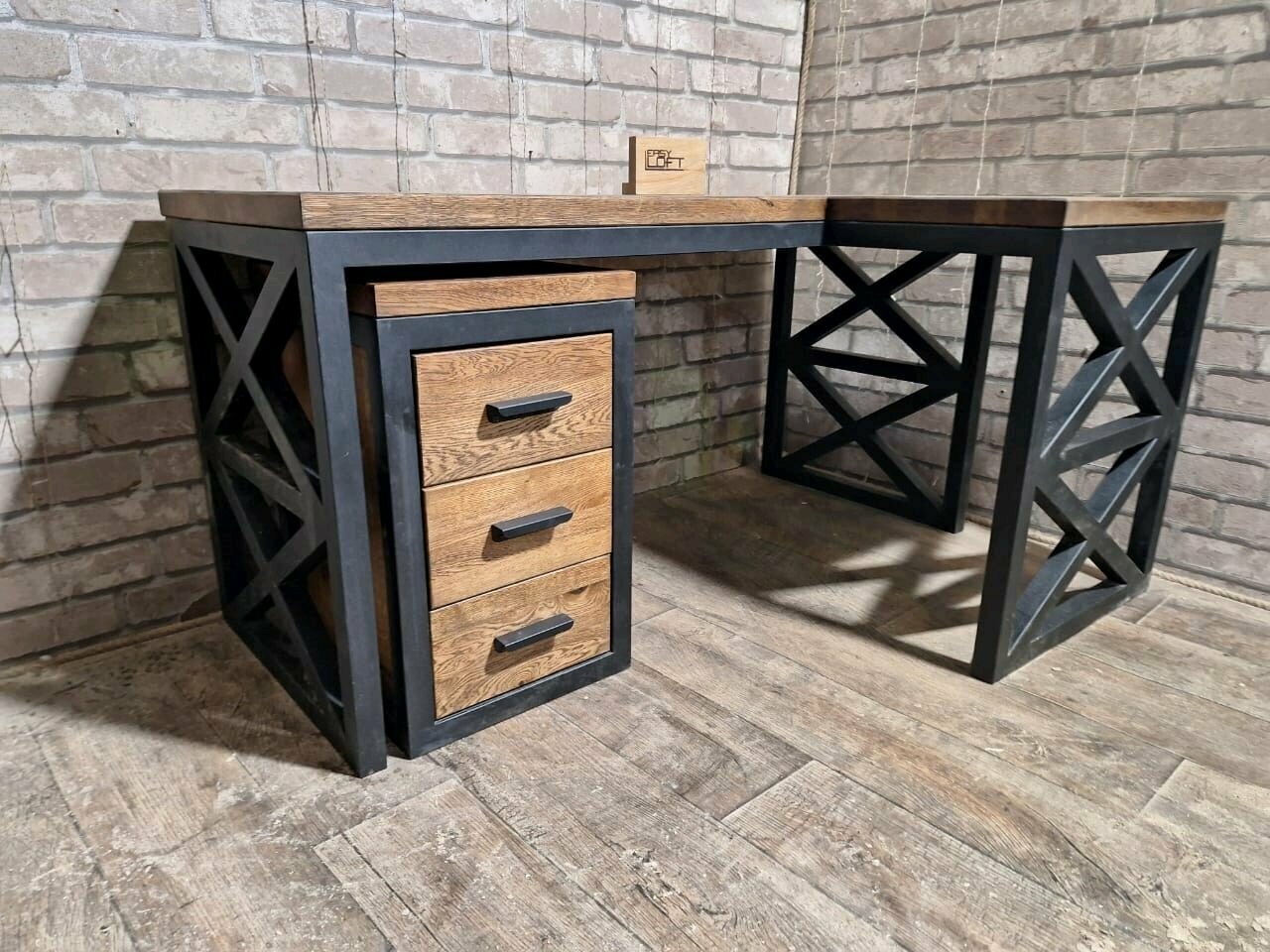 Стол EasyLOFT письменный "Массив дуба", 150x75x75 см, цвет коричневый