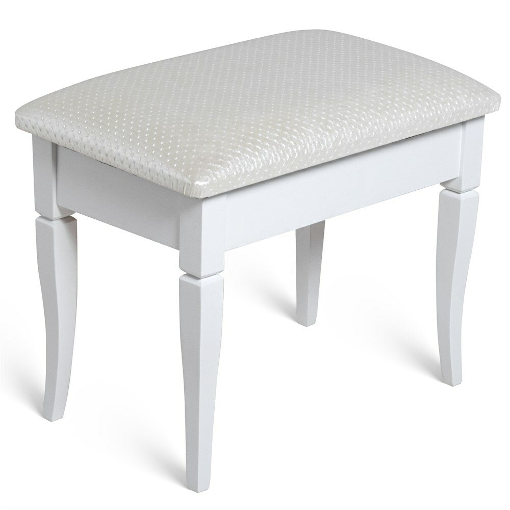 ИНТмебель Банкетка Ретро М с ящиком белый, ткань экокожа белый белый, экокожа белый