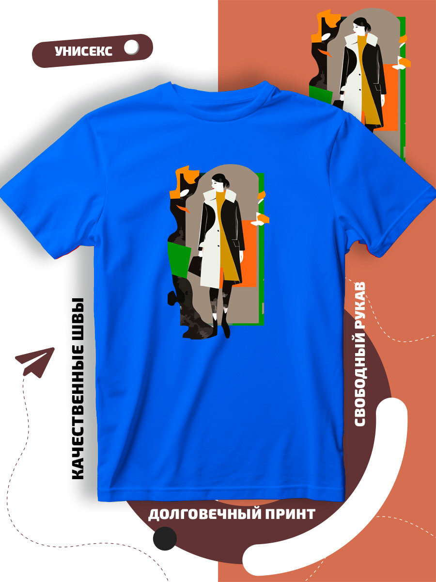 Футболка с принтом девушкой