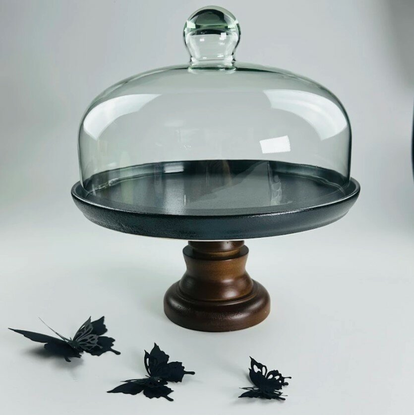 Тортовница 28см на ножке с крышкой BLACKWOOD Фарфор 235-056 118-235-056