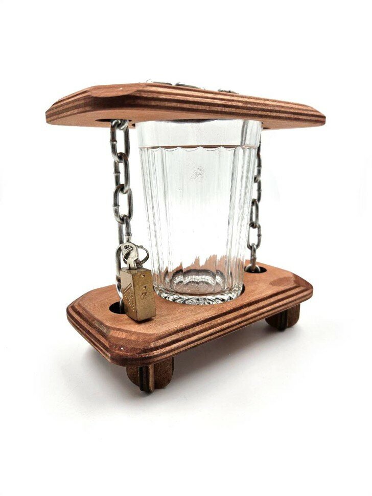 Копилка для монет с замком и ключом из дерева "Непропитое"