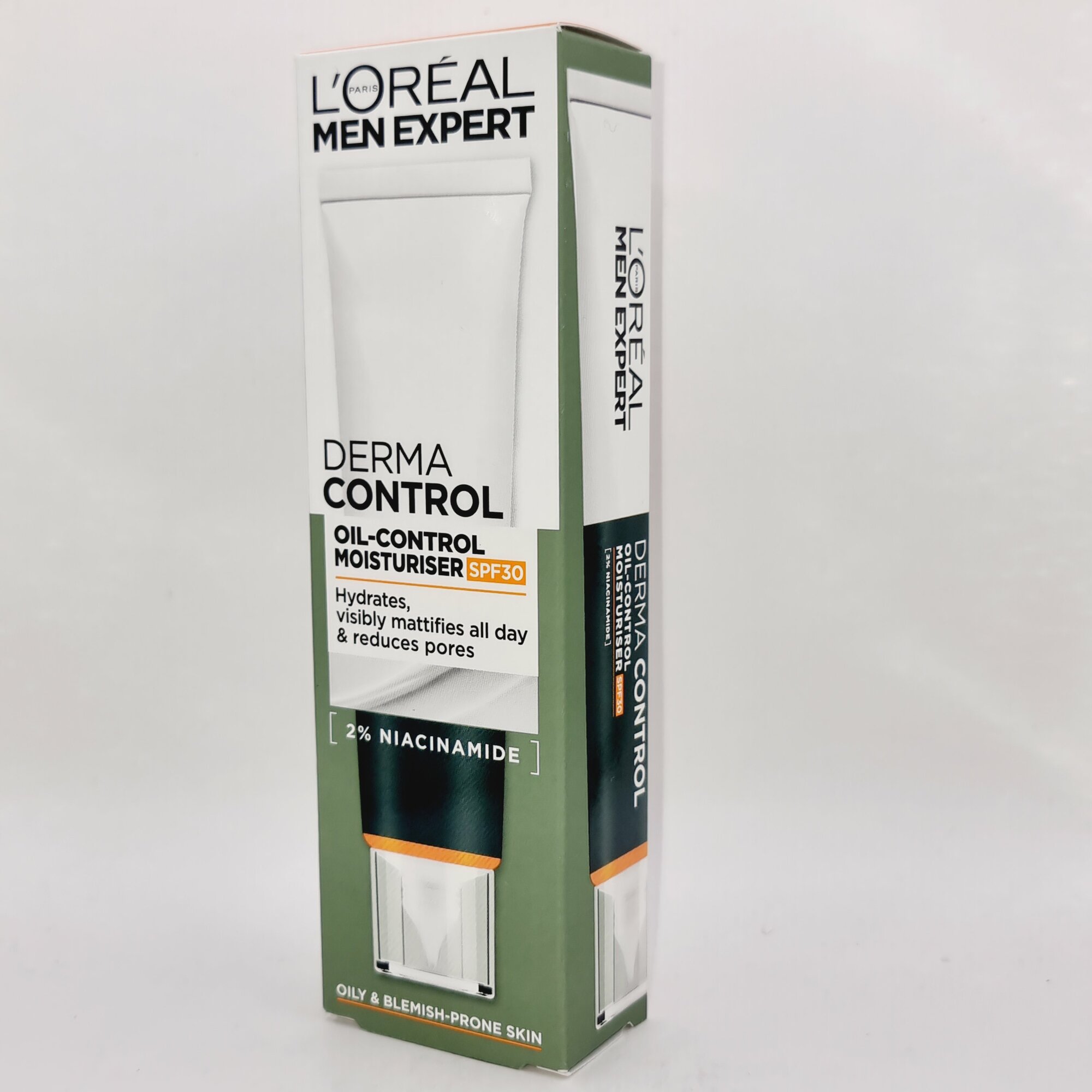 Крем увлажняющий L'Oreal Men Expert для жирной кожи SPF 30 Derma Control с ниацинамидом, 40 мл (Франиция)