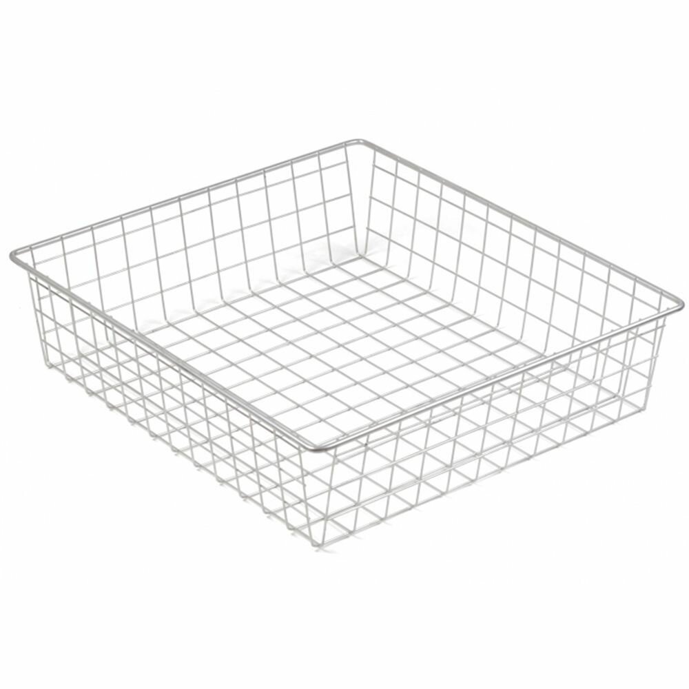 Корзина для белья в шкаф металлическая 435х485х120 мм, белая