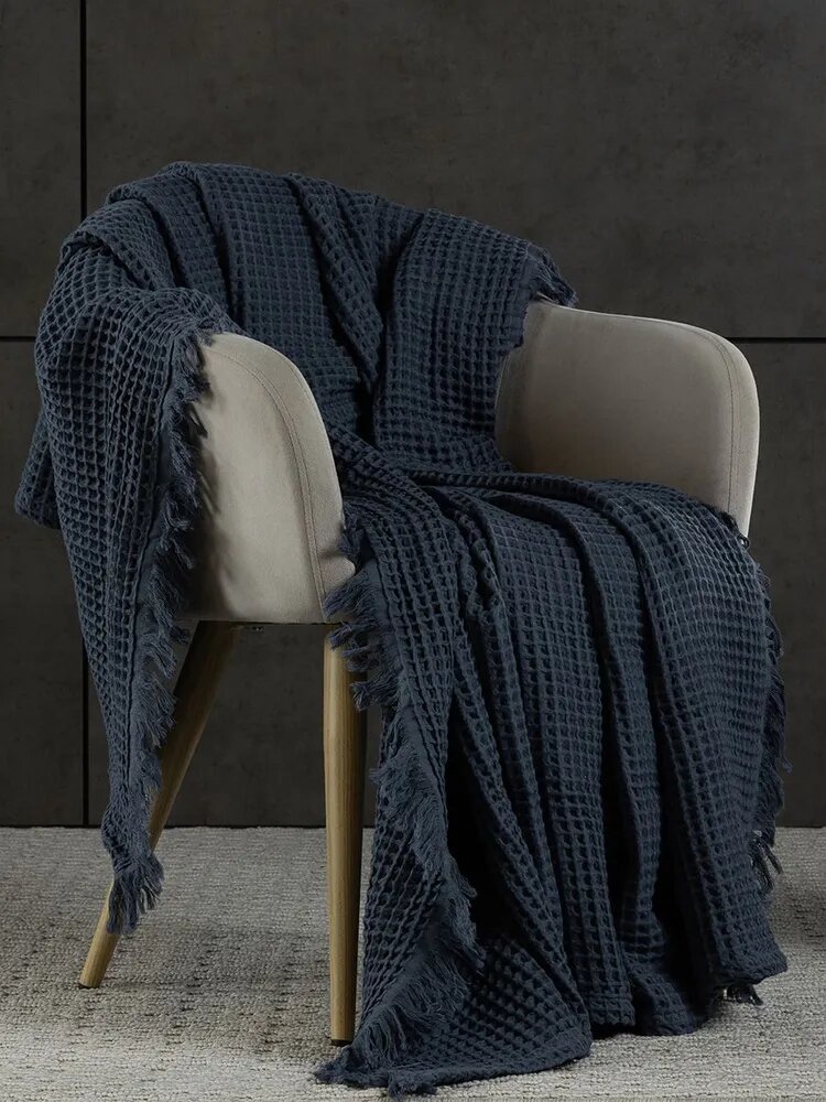 Покрывало Askona (Аскона) Waffle 220x230, сапфир