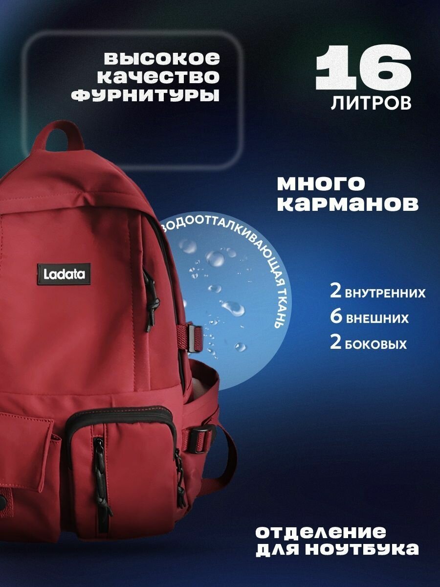 Рюкзак школьный красный на молнии , водоотталкивающая ткань. Для мальчиков и девочек