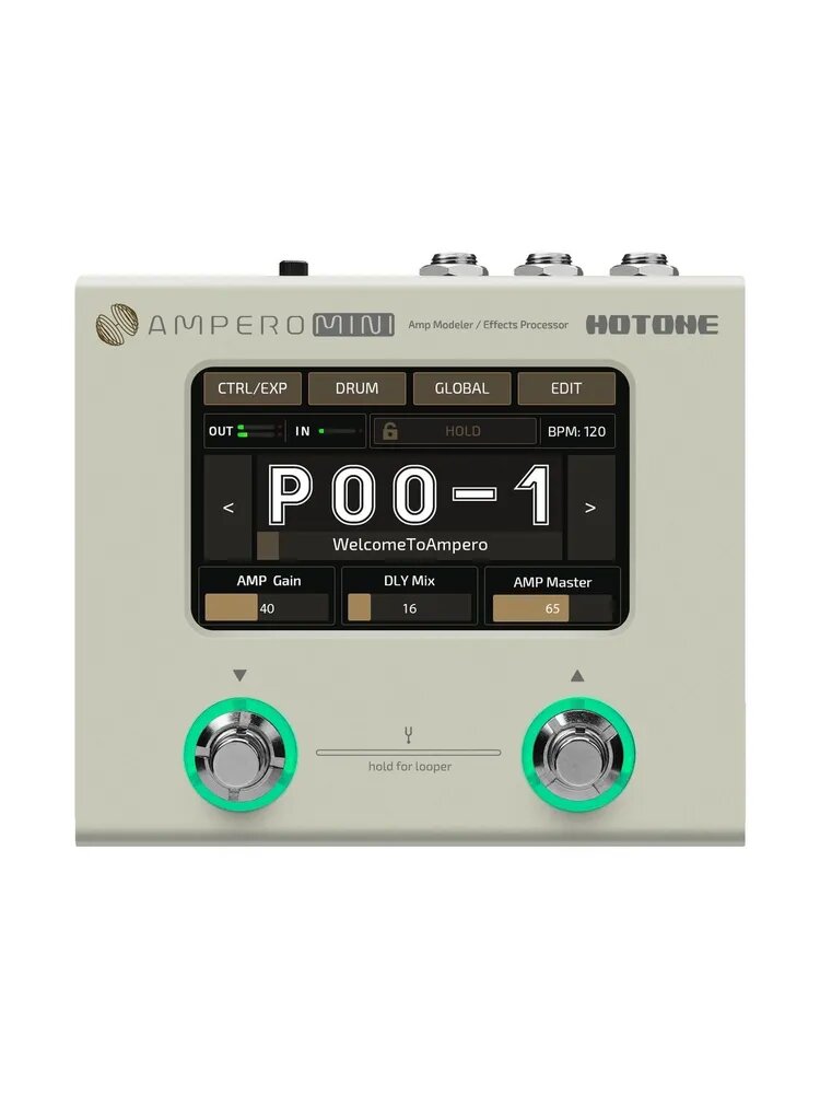 Гитарный процессор эффектов Hotone Ampero mini Vanilla, бежевый