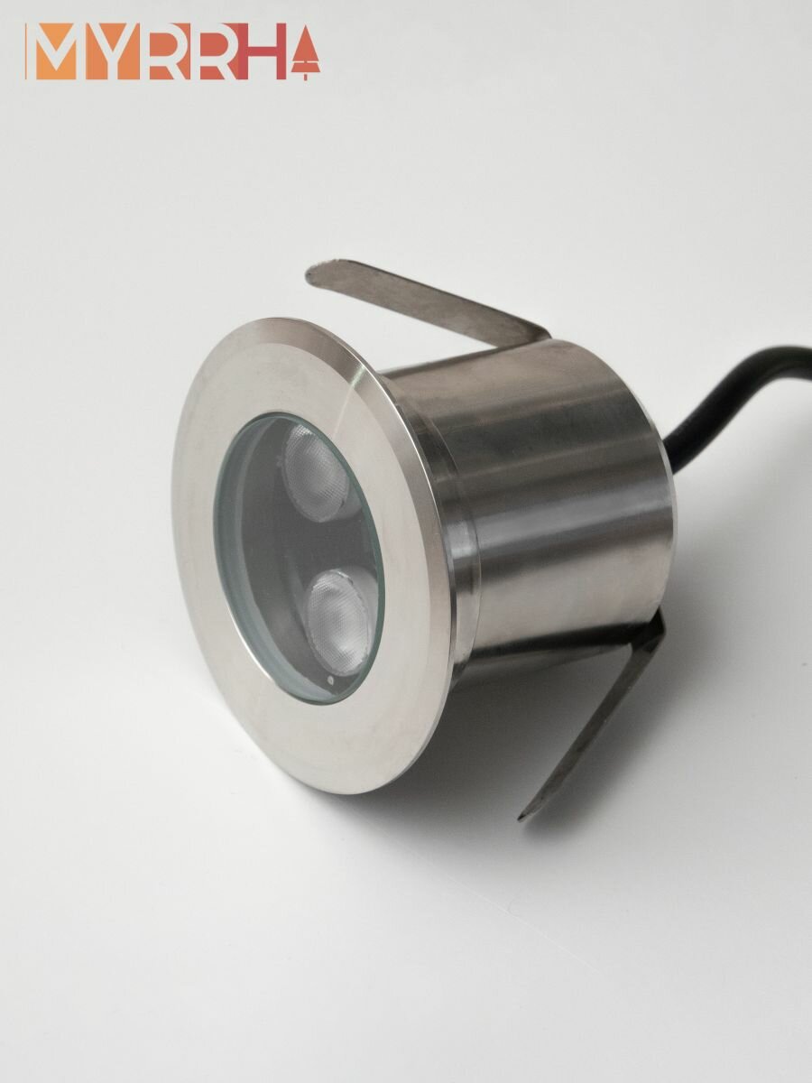 Встраиваемый уличный светильник диаметр 75мм (белый теплый) 1шт, для ландшафтного освещения