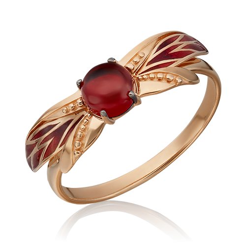 Кольцо, красное золото, 585 проба, гранат
