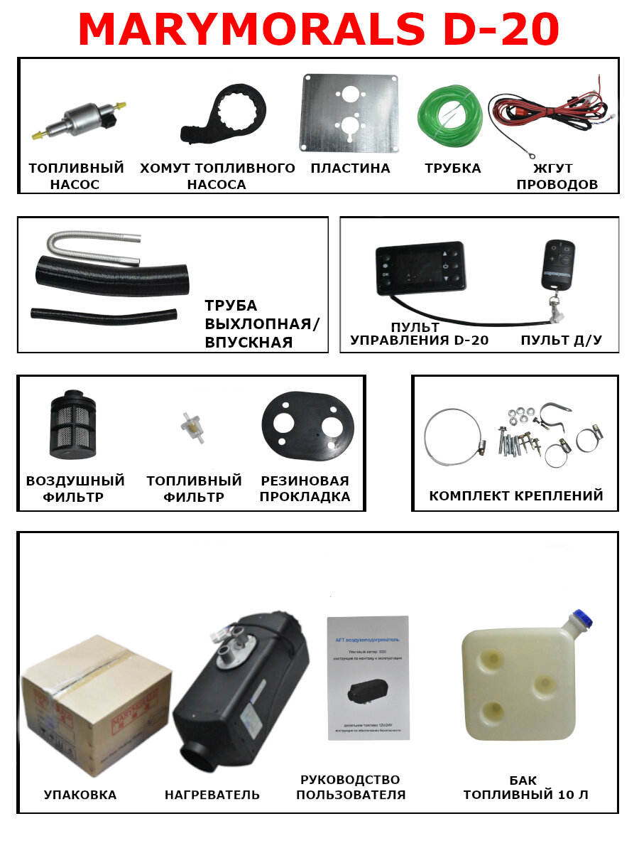 Автономный отопитель «Marymorals» (12V 5KW) D20M1 дизель