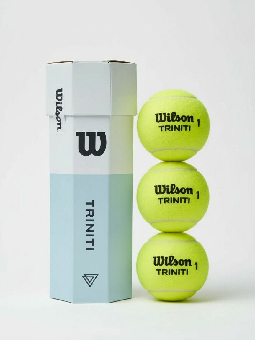 Набор теннисных мячей Wilson TRINITI, 3 шт, голубые, износостойкие