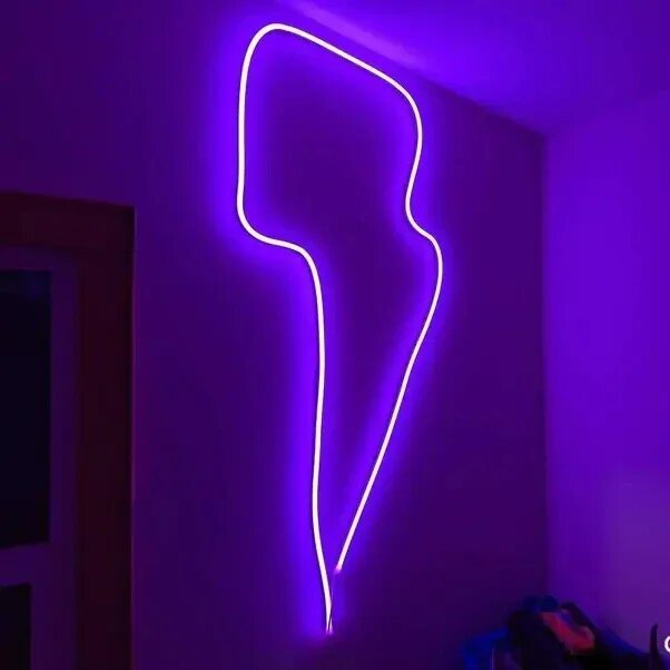 Неоновая гибкая светодиодная лента на батарейках PURPLE, 4m