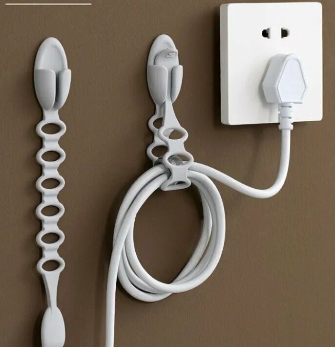 Держатель для кабелей органайзер для проводов зарядок шнуров 6 разъемов