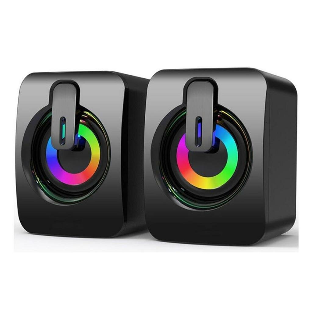 Компьютерные колонки USB с RGB-подсветкой, 3.5 мм