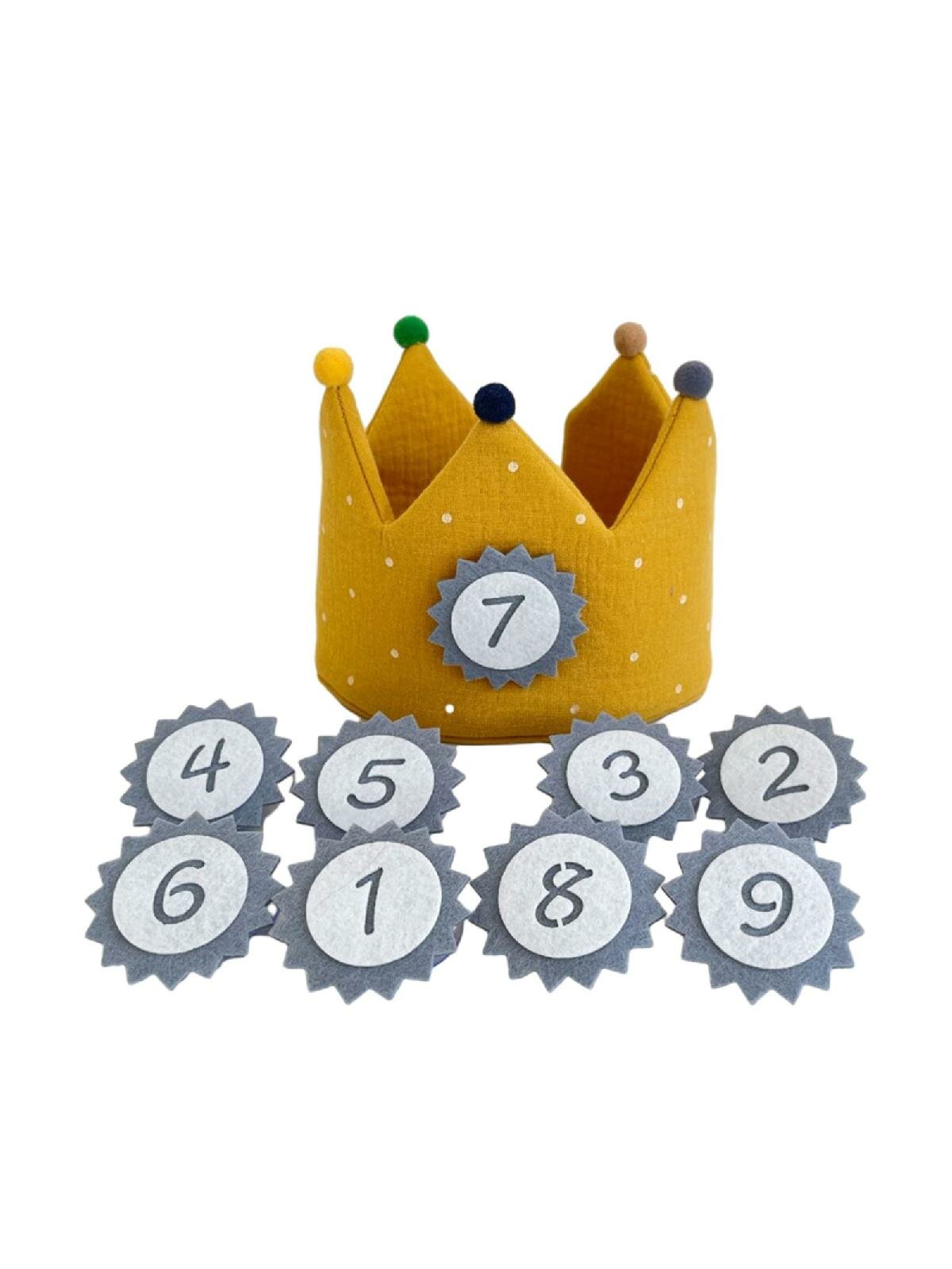 Реквизит для фотосъемки для детей, Хлопковая корона с номером, украшение на День рождения