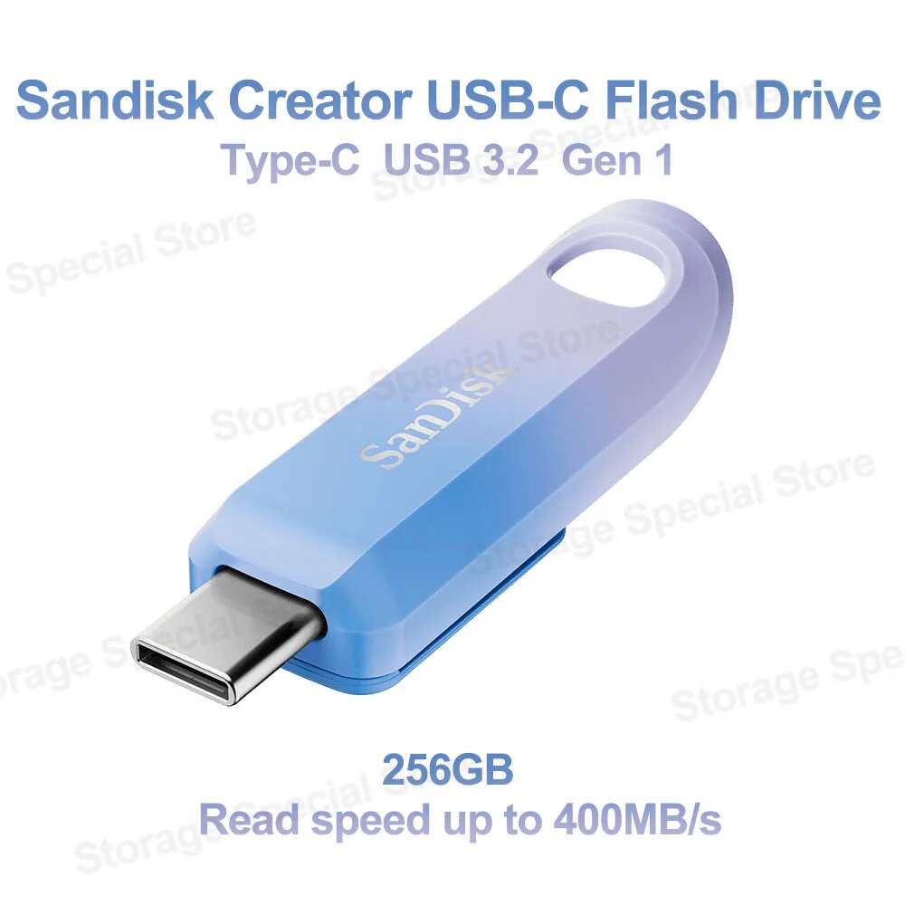 SanDisk Creator USB-C флэшка 256/512/1024 ГБ 256GB-400MBs