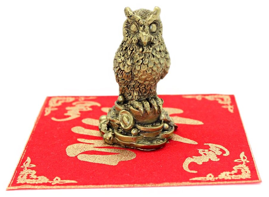Декоративная фигурка статуэтка Сова на монетах и слитках