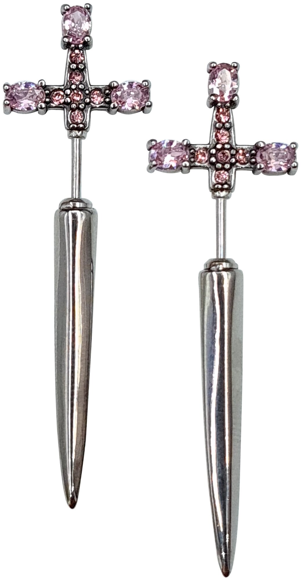 Серьги-трансформеры, фианит, циркон