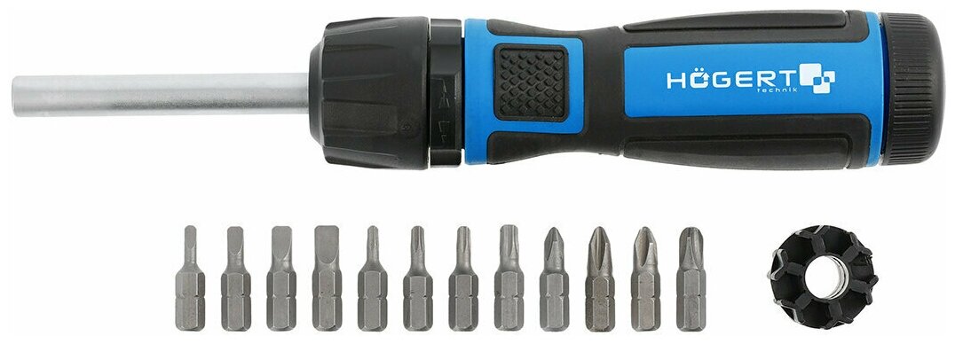 HOEGERT Отвертка со сменными битами и редуктором 1:5