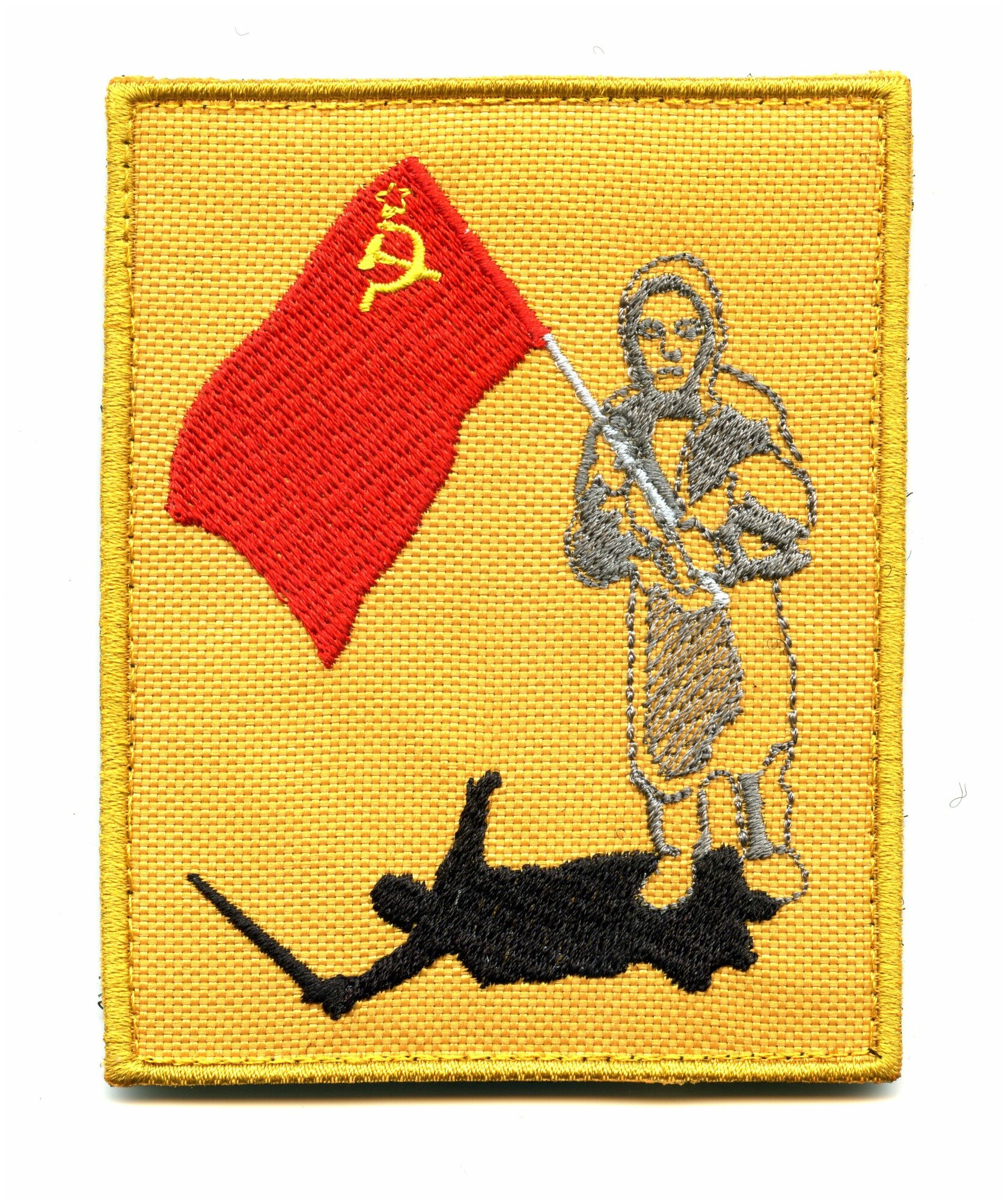 Шеврон на липучке, "Бабушка с флагом СССР" 10*8 см