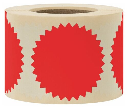 Этикетка самоклеящаяся для опечатывания документов звездочка красная, 52 мм, 500 шт, BRAUBERG 111742