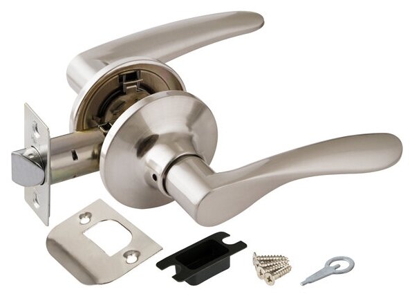 Ручка дверная защелка DK620 SN-PS (6020 SN-P) без фиксатора цвет матовый никель