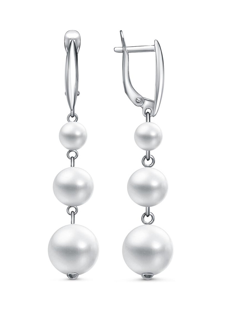 Серьги, серебро, 925 проба, жемчуг имитация