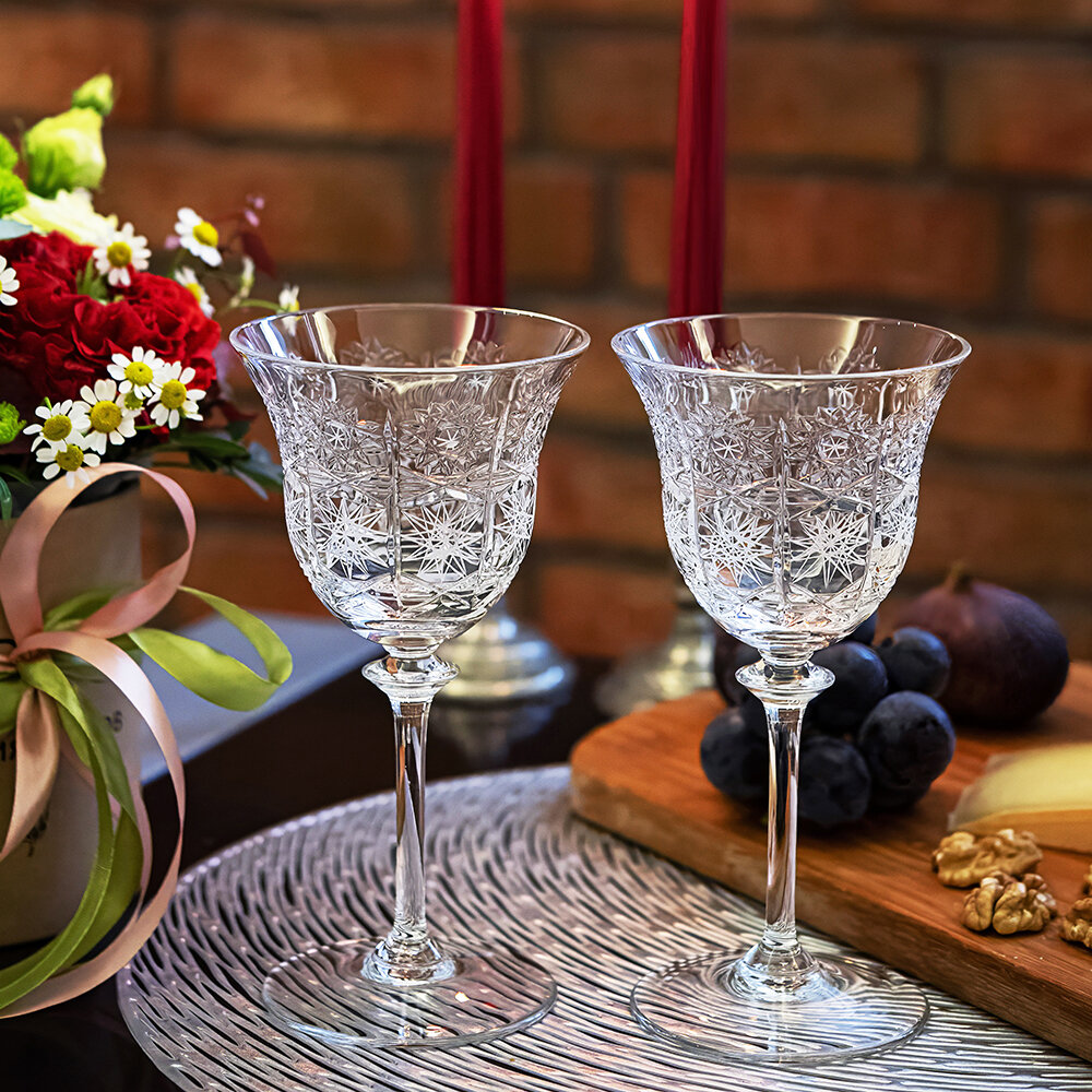 Хрустальные бокалы для вина, 180 мл, набор фужеров - 6 шт, Неман 10581 1100/18