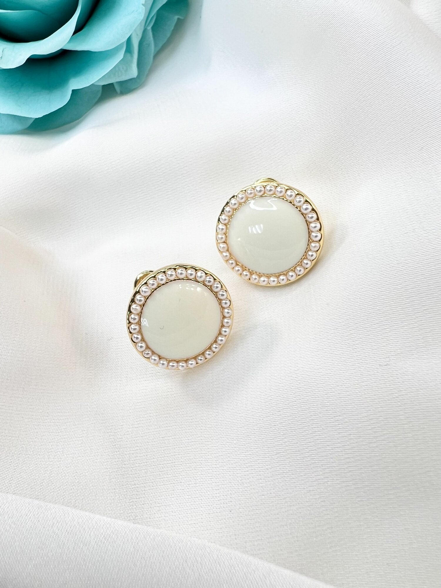 Серьги пусеты, эмаль