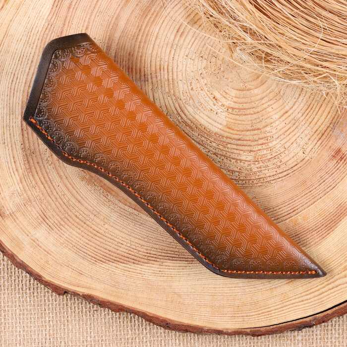 Ножны - чехол для ножа, под лезвие до 15.5×4 см, кожа, светло-коричневые