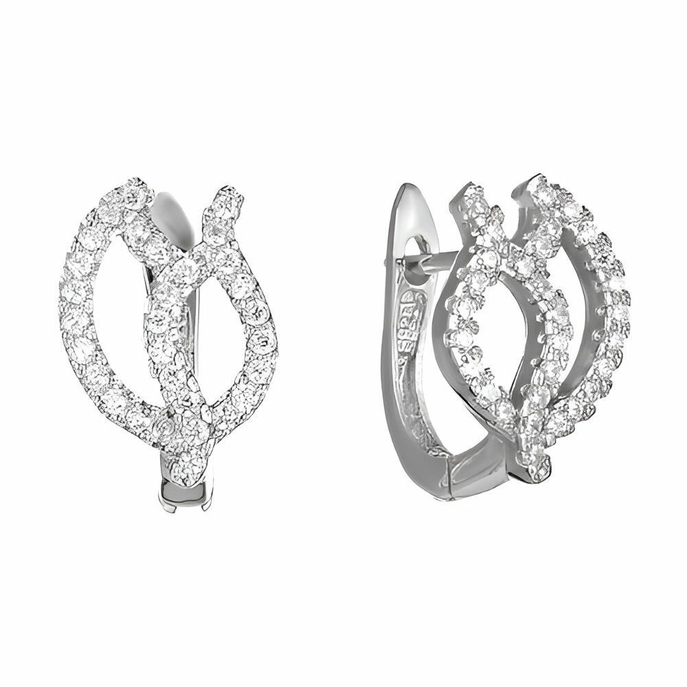 Набор серег, серебро, 925 проба, родирование, фианит