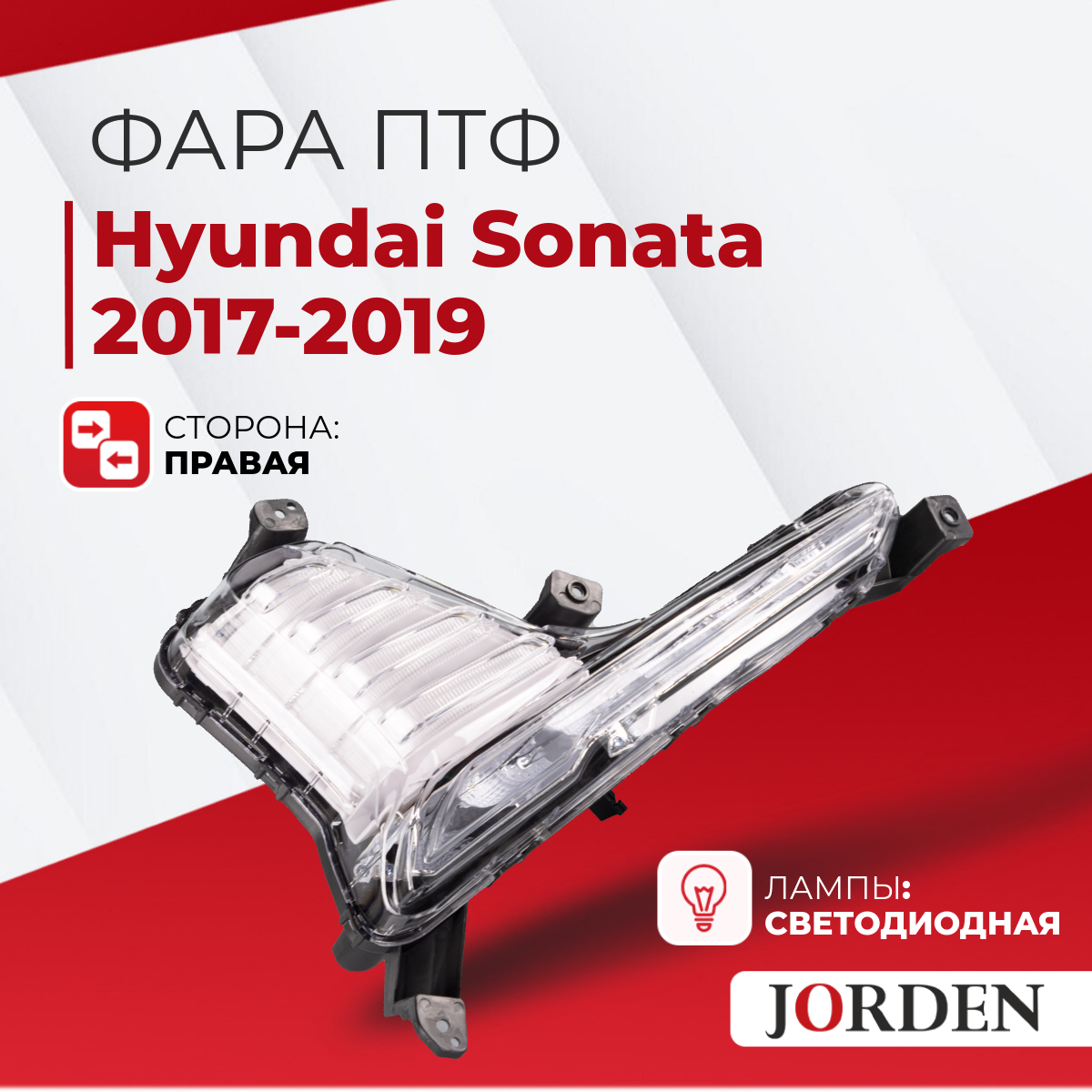 Фара противотуманная правая Hyundai Sonata 7 2017-2020 LED ПТФ, туманки авто Хендай Соната 7 светодиодная передняя