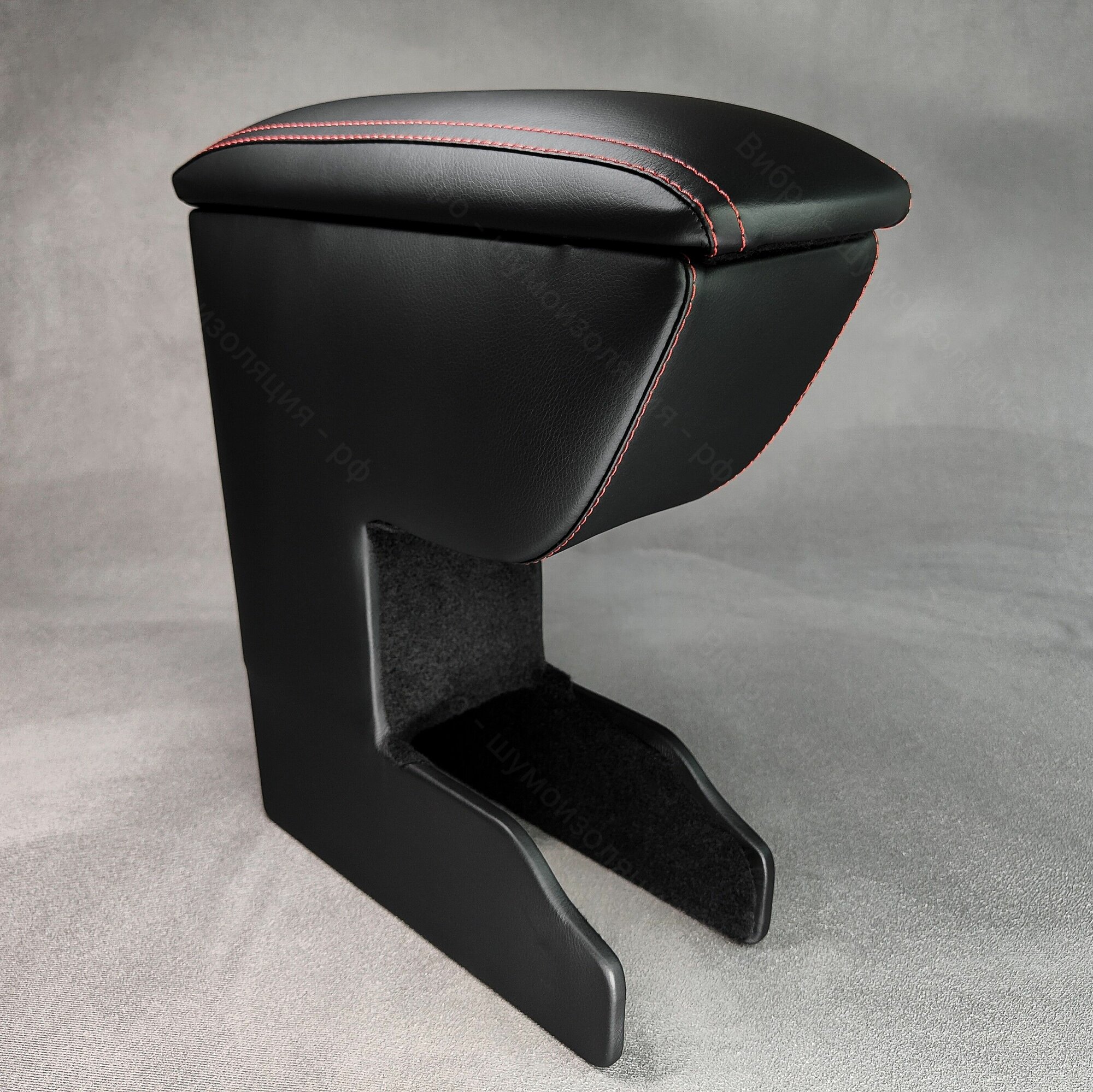 Подлокотник в штатное место с магнитами Renault Kaptur / Рено Каптюр (2016-2021) с декоративной красной строчкой