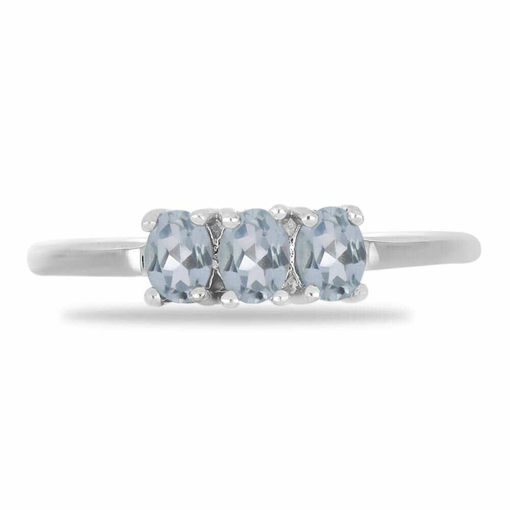 Кольцо дорожка, серебро, 925 проба, родирование, топаз