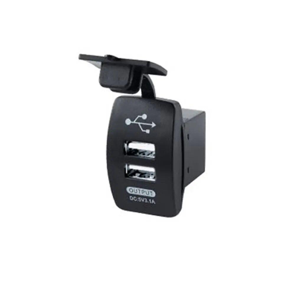 Автомобильное USB зарядное устройство 2 порта, 12-24 В, 3.1 А, Белое