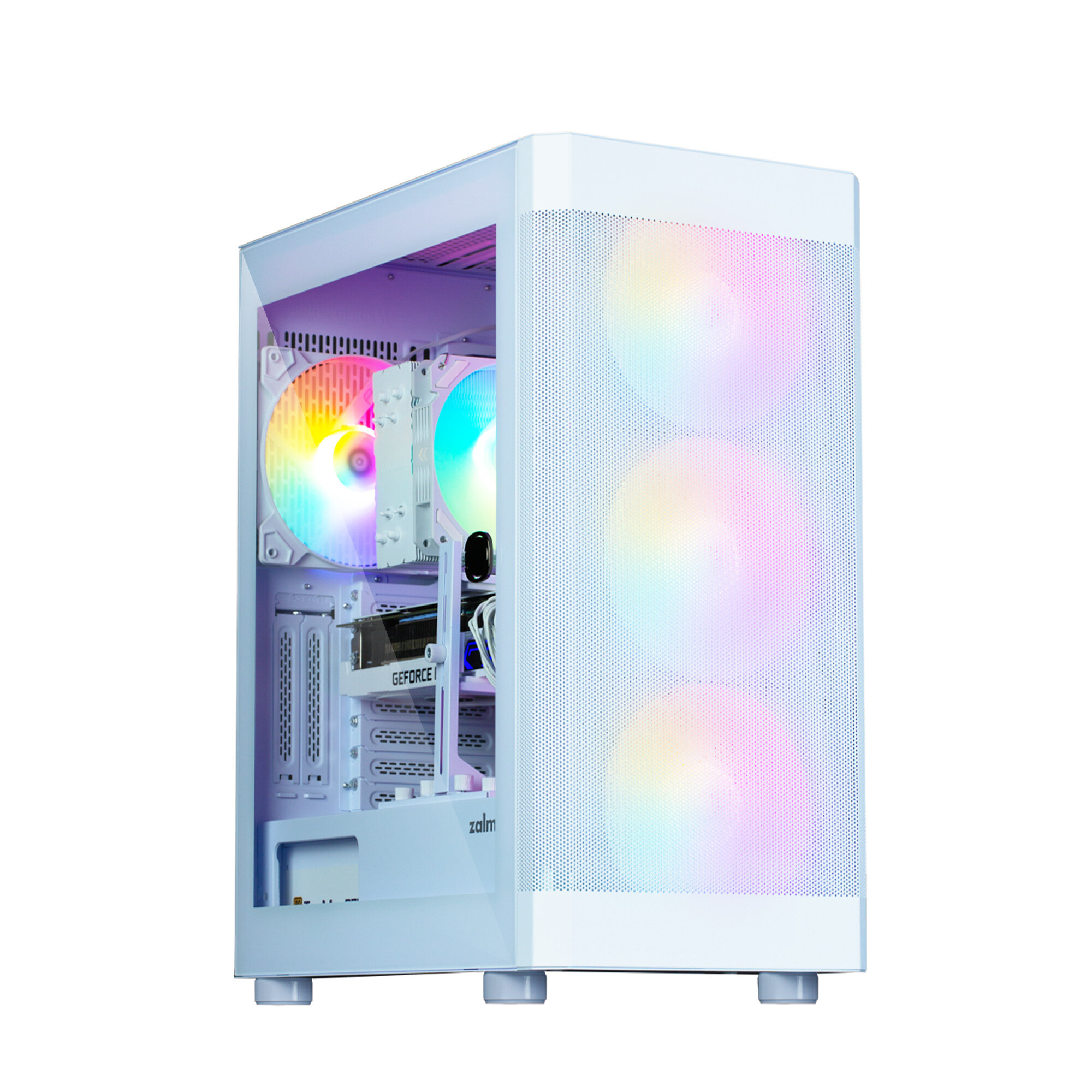 Корпус Midi-Tower Zalman i4 TG White, RGB-подсветка, ATX, белый