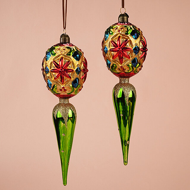 Елочные игрушки Nocera Terinese 22 см, 2 шт, стекло, Winter Deco, 4060267