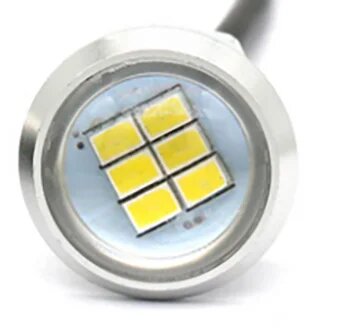 1 светодиодный Высокая яркость света автомобильный фонарь Eagle Eye дневной ходовой фонарь DRL Мотоцикл Автоматическая парковка 12v 24v сплав высокой твердости лампочки на авто 18 мм 23 мм Белый / Красный / Синий Желтый, 23mm silver shell B, 12v