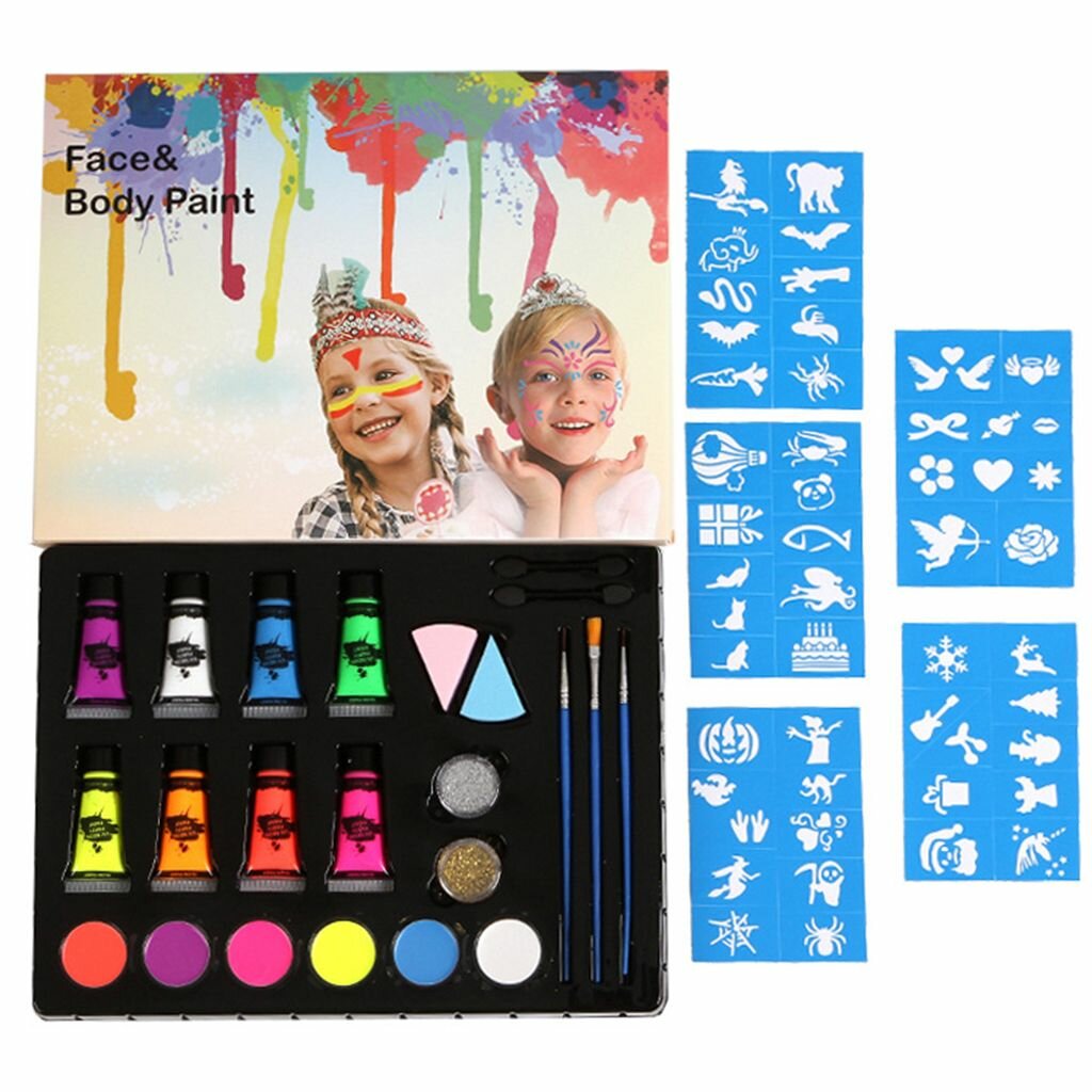 Набор акриловых красок для тела с УФ-эффектом
