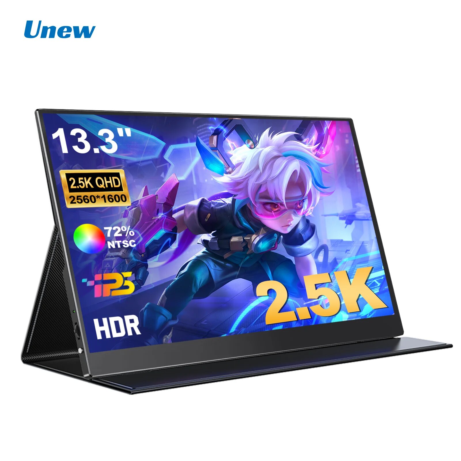 Unew портативный монитор 13,3 дюйма 2560x1600 вилка ЕС