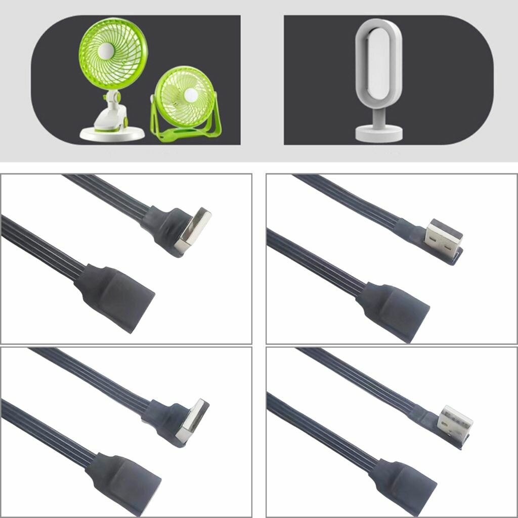 Плоский короткий USB 2.0 удлинитель, 5cm - USB стороной Вверх