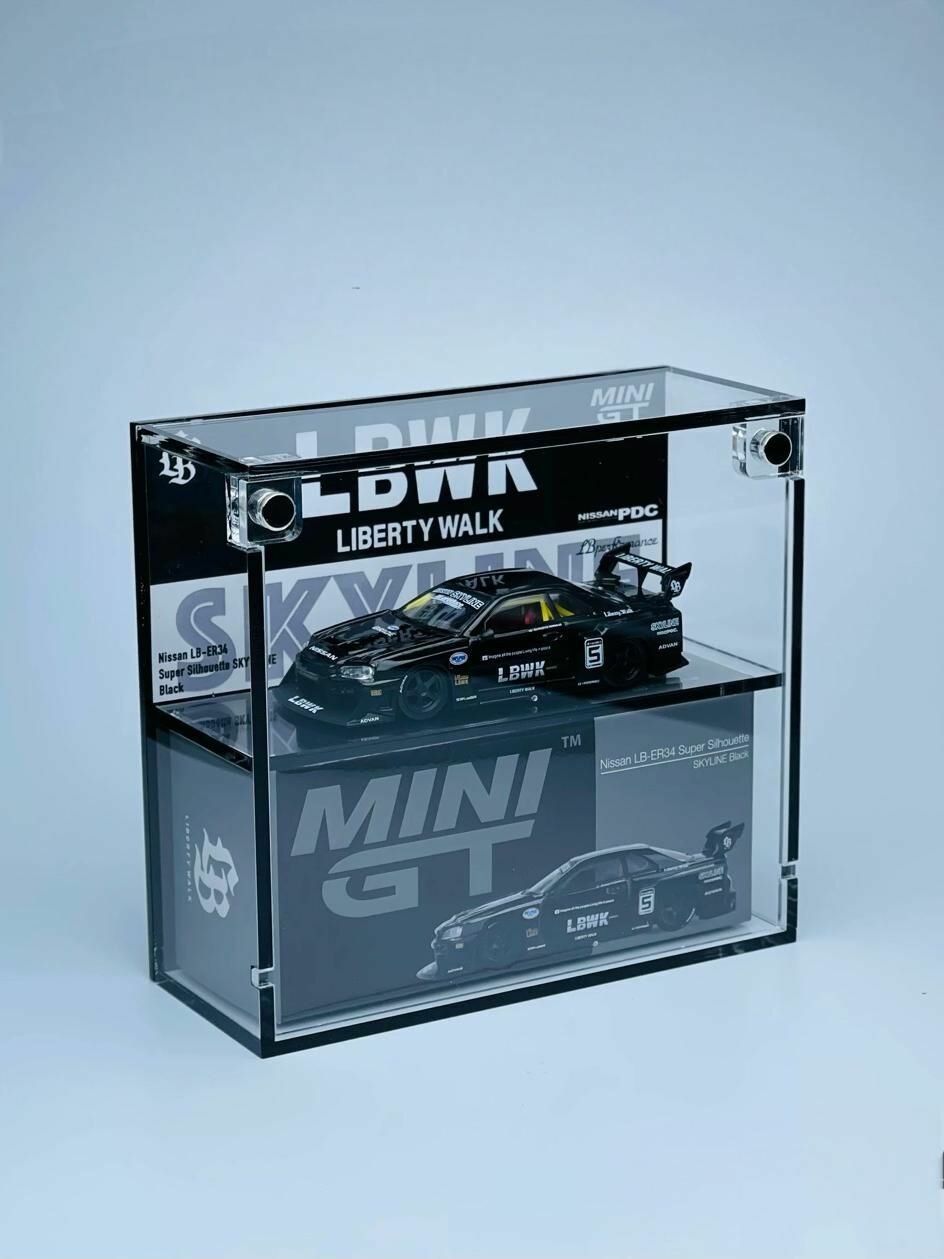 Машинка MINI GT 1/64 #844 Nissan LB-ER34 Super Silhouette SKYLINE Black Die-cast Alloy Car Model Collection Gift
