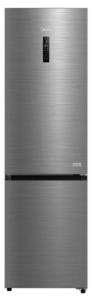Двухкамерный холодильник отдельностоящий Midea MDRB524MGE46ODM, высота 201 см, 386 л, класс A++, нержавеющая сталь, Китай